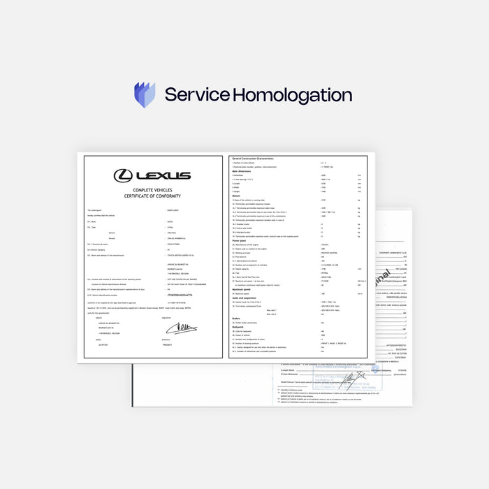 Certificat de conformité LEXUS ｜COC LEXUS France｜Dès 90€